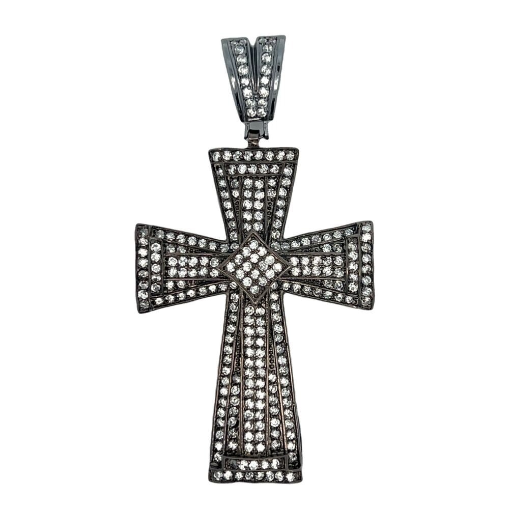 Black Ax Cross CZ Iced Out Pendant – HipHopBling